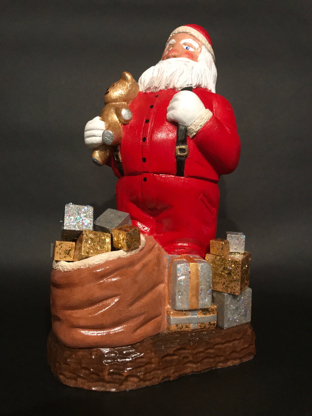 Unique Glamorous Santa Christmas Centerpiece Decoration. Brighten Any ...