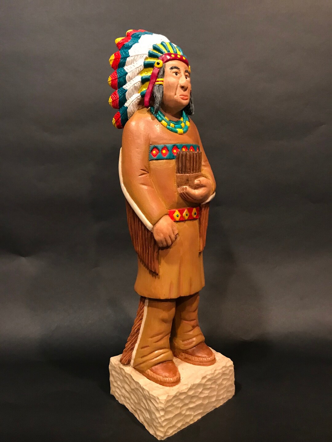 Detailed Western Heirloom CIGAR STORE INDIAN Hand-carved/hand-painted ...