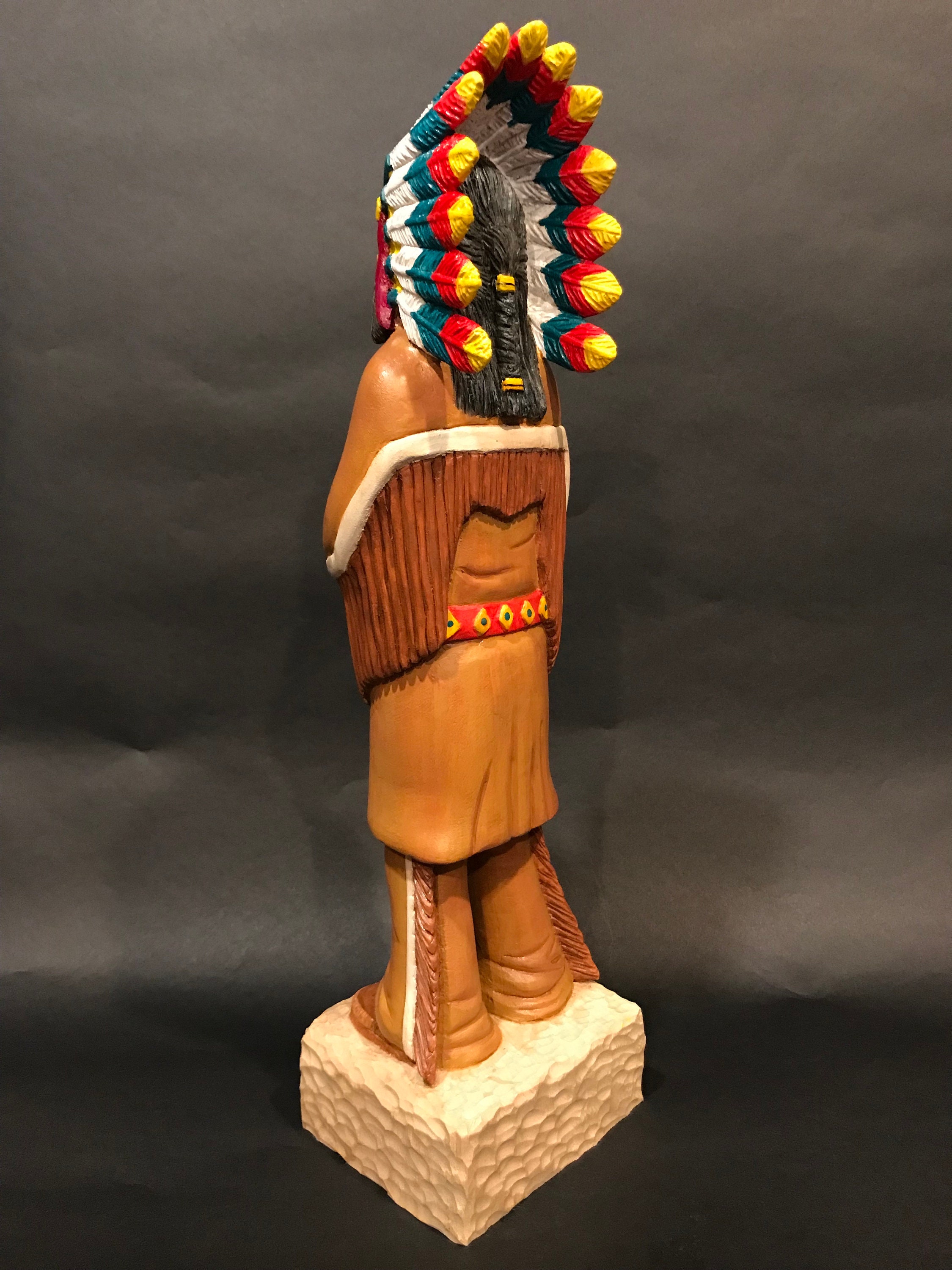 Detailed Western Heirloom CIGAR STORE INDIAN Hand-carved/hand-painted ...