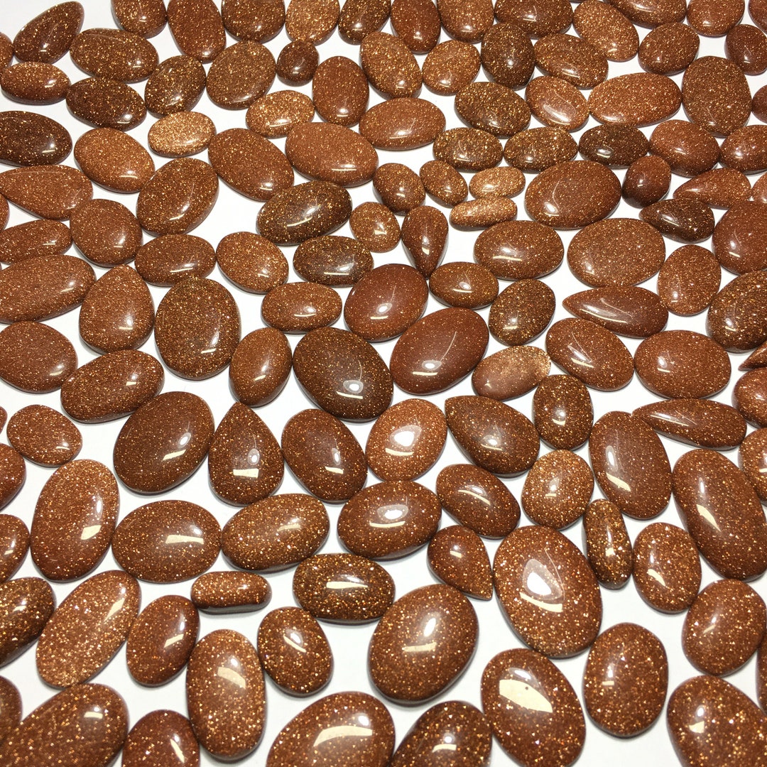 Untreated Brown Goldstone Cabochon, Brown Brown Goldstone Gemstone ...