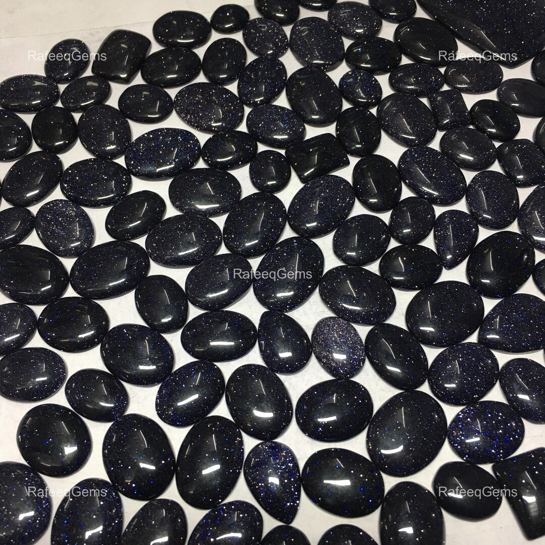 Lab Created Blue Sandstone / Blue Gemstone/ Cabochon Blue Sandstone ...