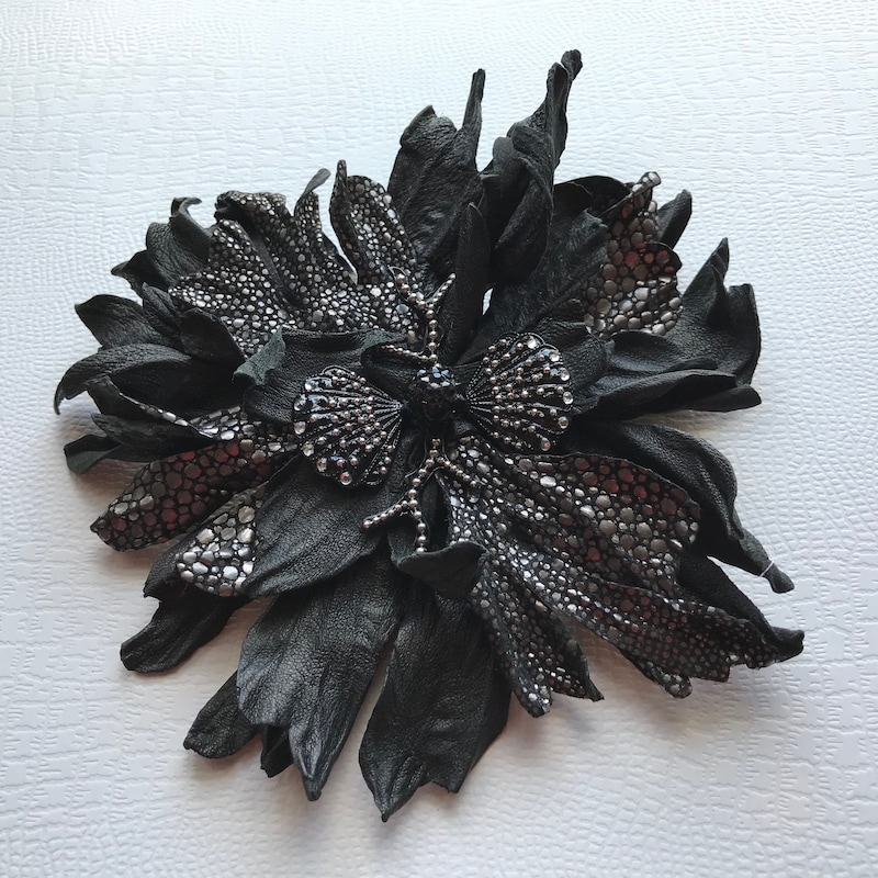 Leather Brooch - Etsy
