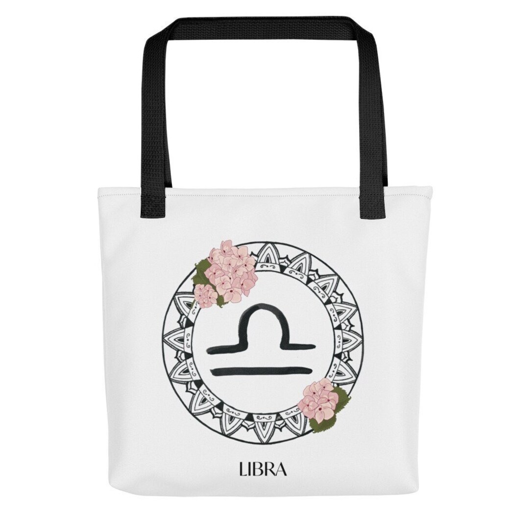 Libra Zodiac Tote Bag Birth Flower Birthday Gift for Astrology Lover - Etsy