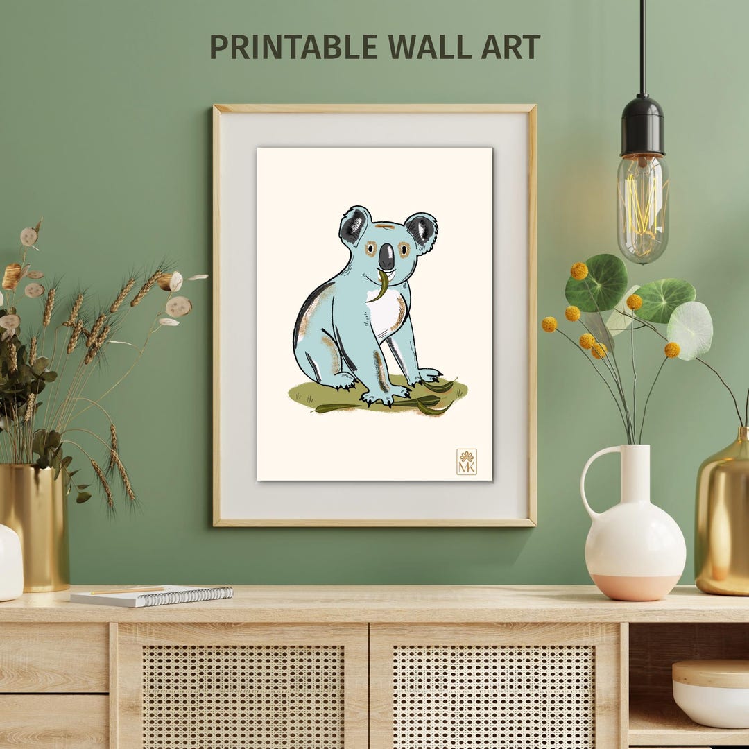 Koala Wall Art Download Printable, Printable Wall Art, Australian ...