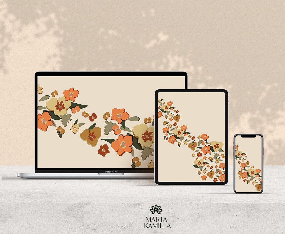 Digital Screen Background, Digital Wallpaper Bundle, Floral Wallpaper ...