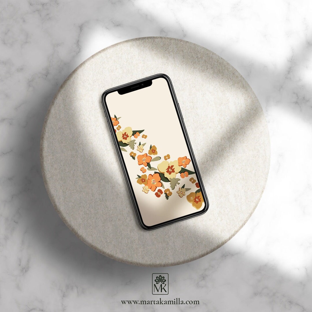Digital Phone Wallpaper, Floral Screen Wallpaper, Phone Screen ...