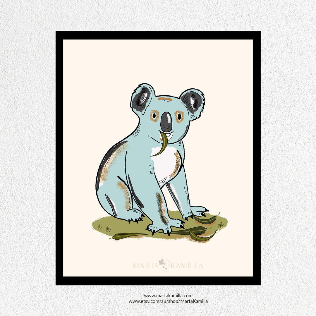 Koala Wall Art Download Printable 3 Sizes A4 A3 8x10in Australian ...