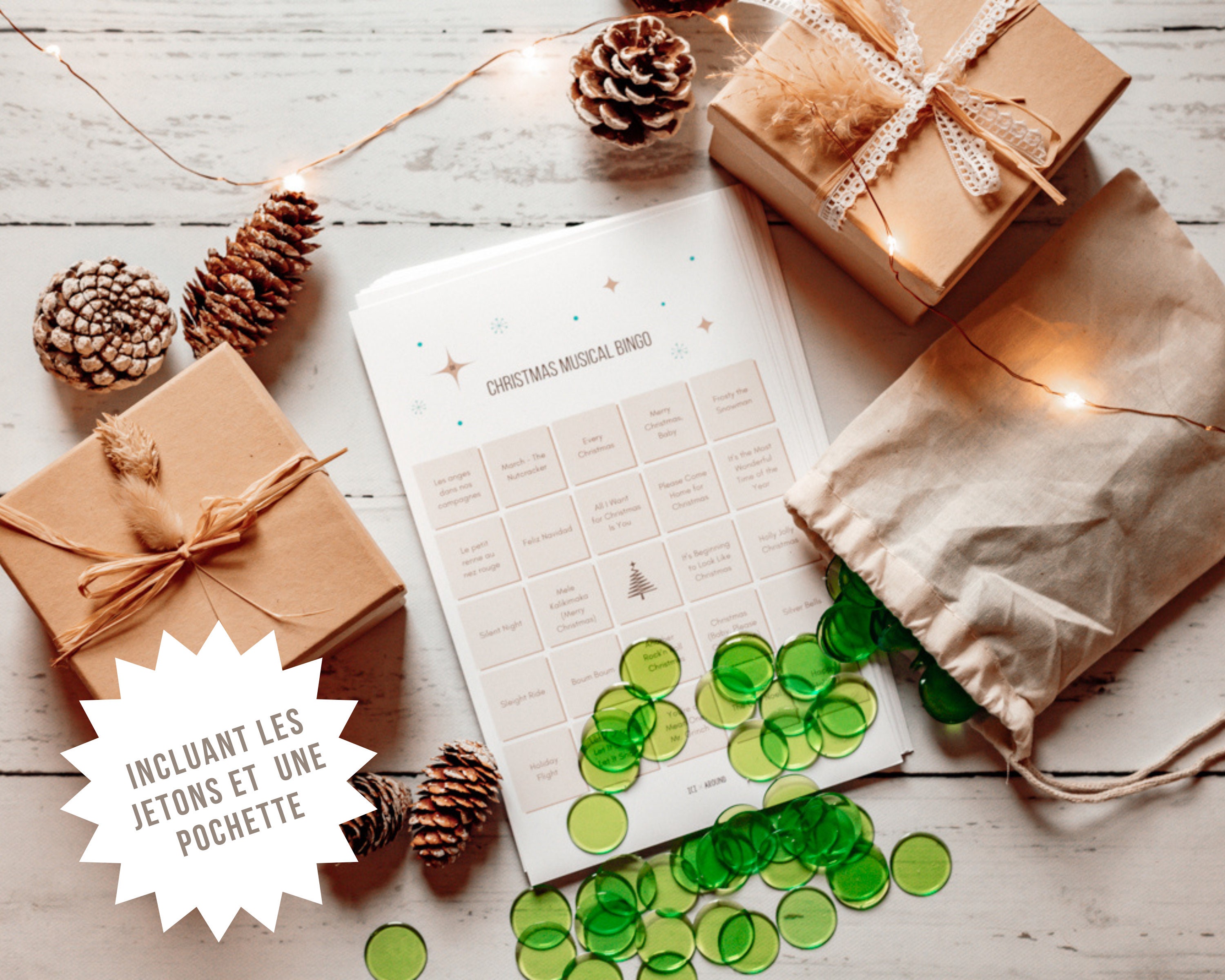 Christmas Musical Bingo Game: Bilingual Holiday Party Fun - Etsy