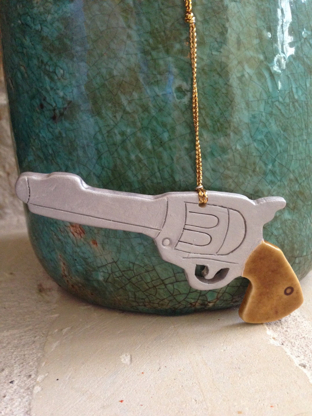 Handcrafted Clay Pistol Ornament Pistol Christmas Ornament - Etsy