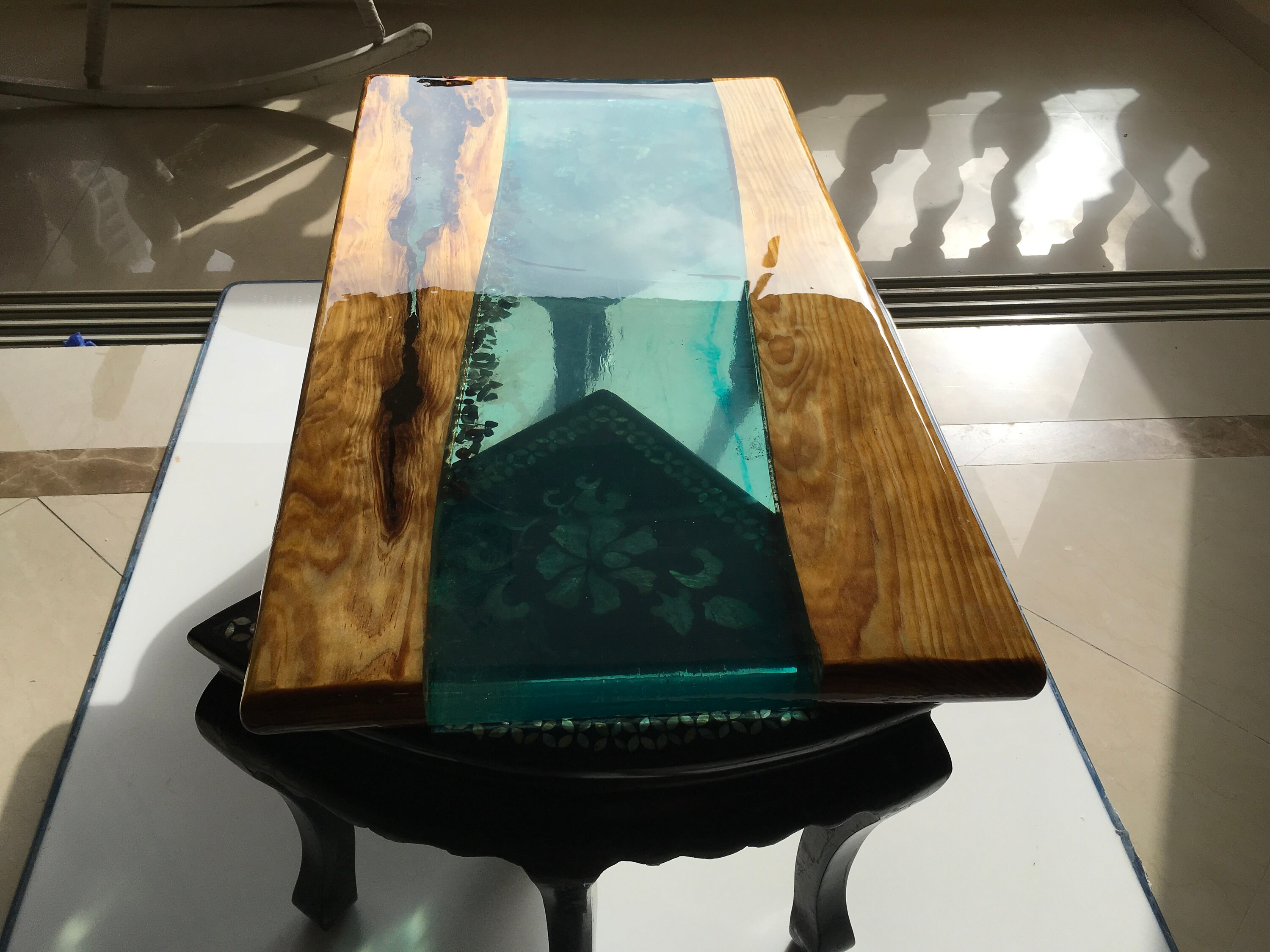 Resin River Bed Stool Top - Etsy