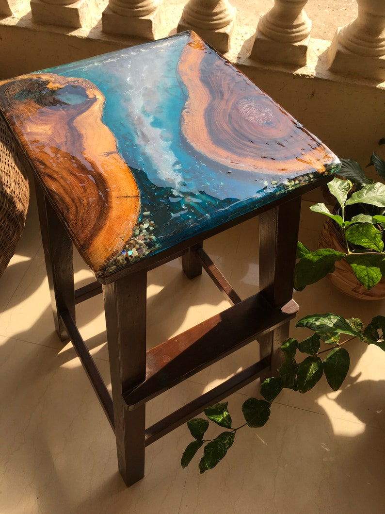 Resin River Bed Stool Top - Etsy