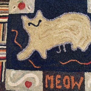 Primitive Folk Art Hand Hooked Rug. Measures 24 X 21. - Etsy