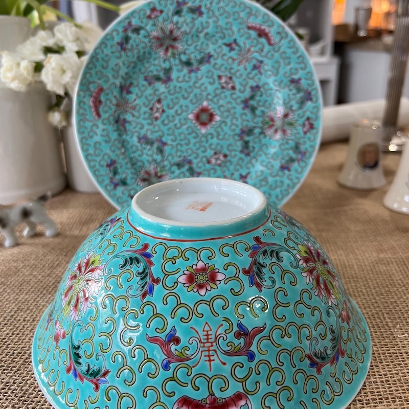 Turquoise Chinese Plate - Etsy