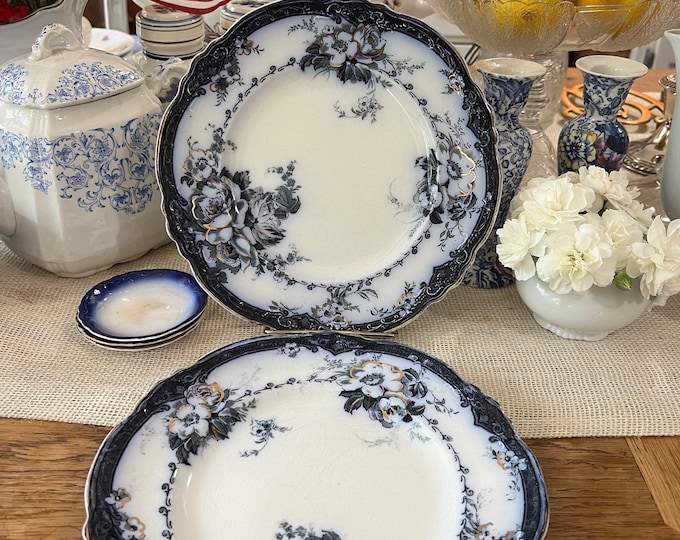 Blue and White Vintage Set of 2 Meakin Plates - Etsy