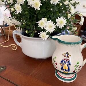 Vintage French Hand Decorated Pitcher. Measures 6” X 6”. Sold as Is ...