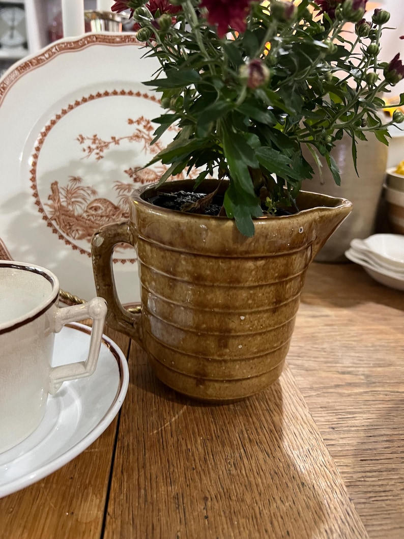 Brown Vintage Stoneware Maple Syrup Pitcher - Etsy