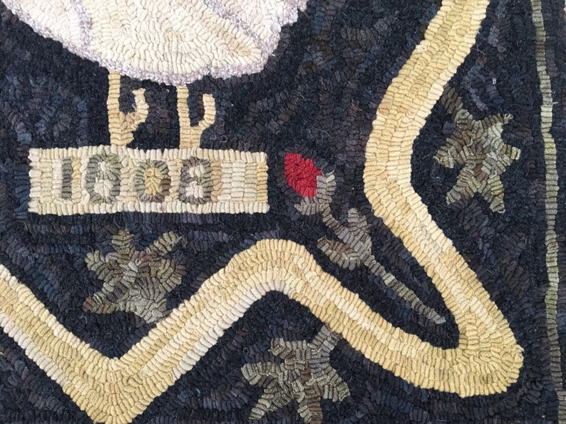 Folk Art Primitive Hand Hooked Rug by Jean Tynan. Two Hens. - Etsy