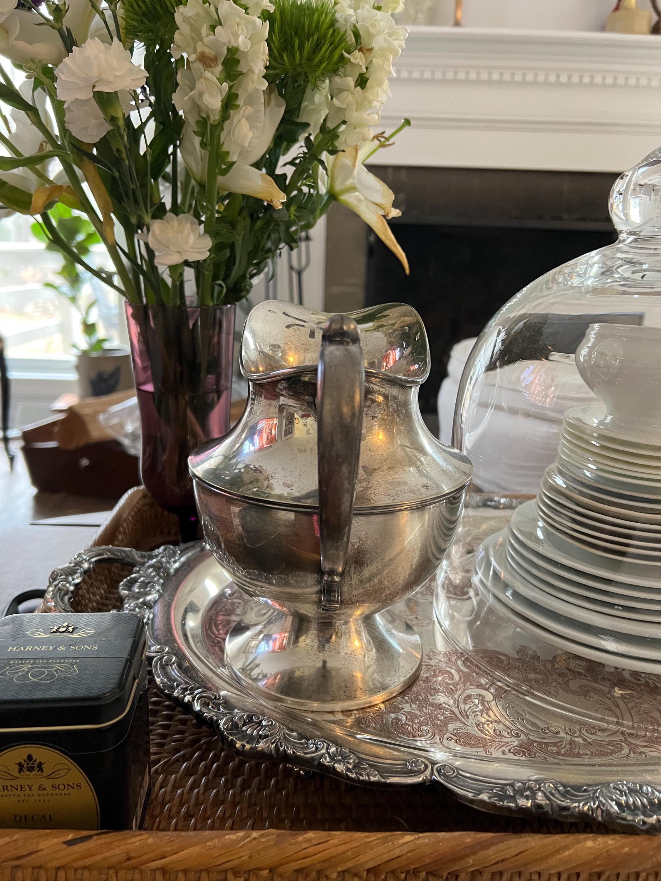 Silverplate Vintage Monogramed Water Pitcher - Etsy
