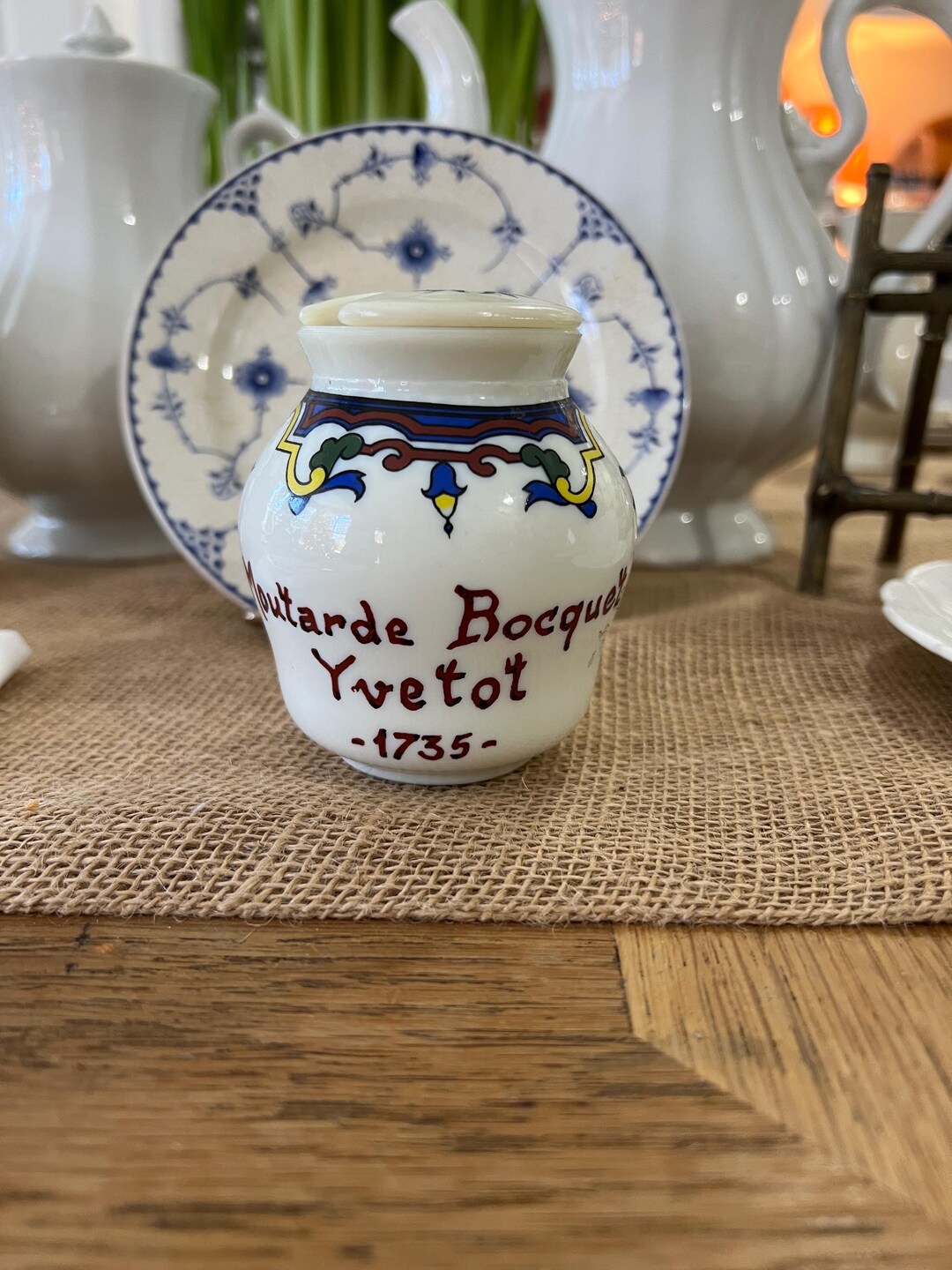 French Vintage Mustard Jar With Lid. - Etsy