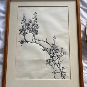 Vintage Framed Pen and Ink Drawing - Etsy
