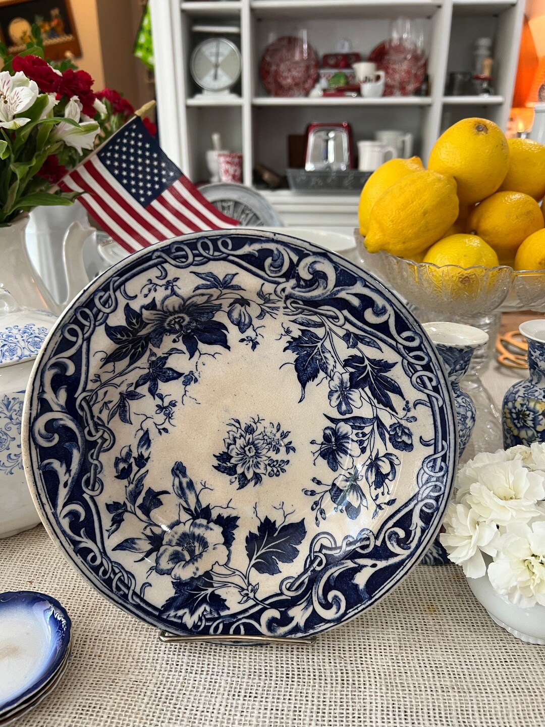 Blue and White Antique August Nowotny Porcelain Bowl - Etsy