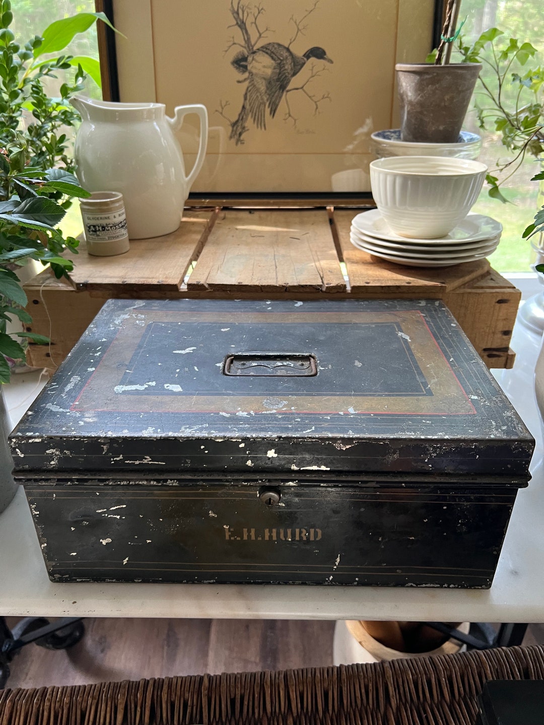 Black Vintage Metal Document Box. - Etsy