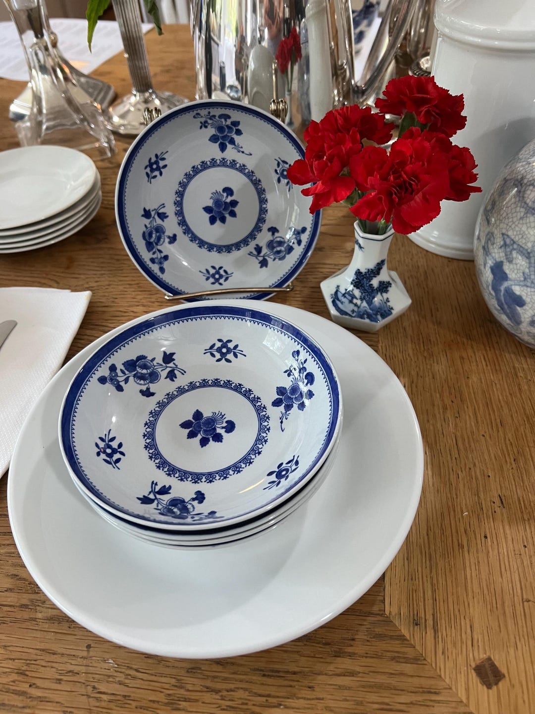 Blue and White Copeland Spode Set of 5, Small Bowls - Etsy
