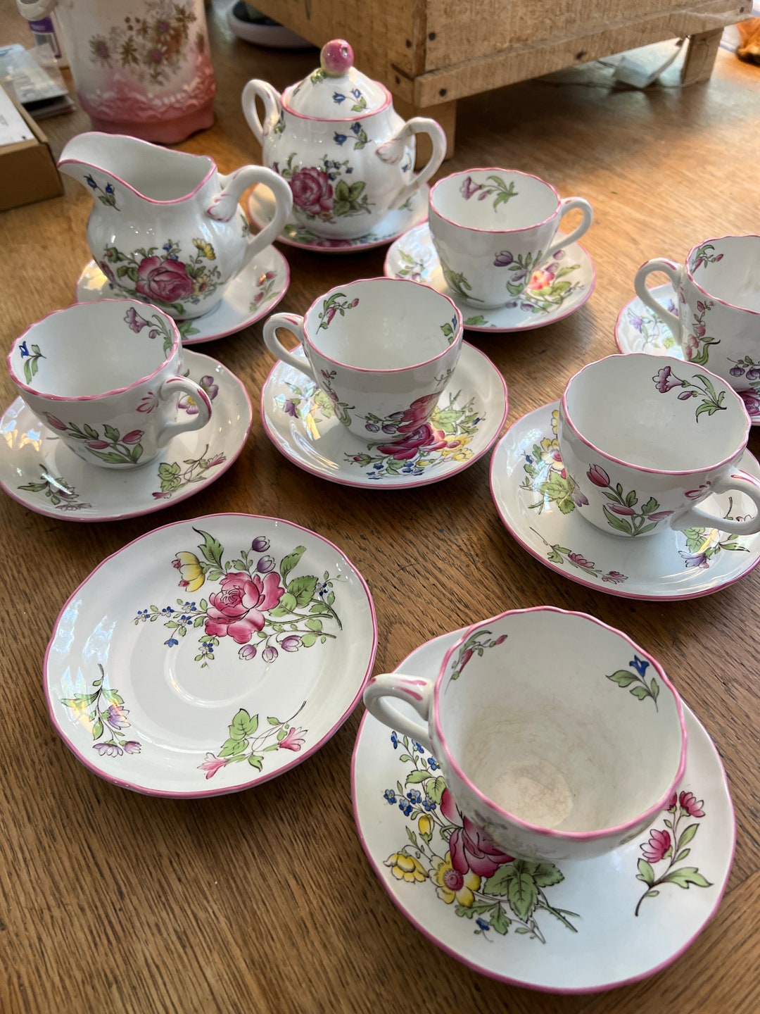 Copeland Spode Marlborough Spray’s 17 Piece Tea Set. - Etsy
