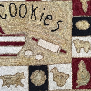 Folk Art Primitive Hand Hooked Rug Grandmas Kitchen Rug 28" X 21.5 ...