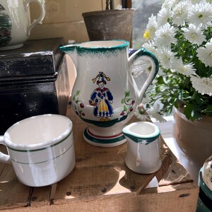 Vintage French Hand Decorated Pitcher. Measures 6” X 6”. Sold as Is ...