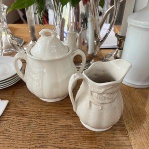 Creamware English Ironstone Creamer and Sugar Bowl. - Etsy