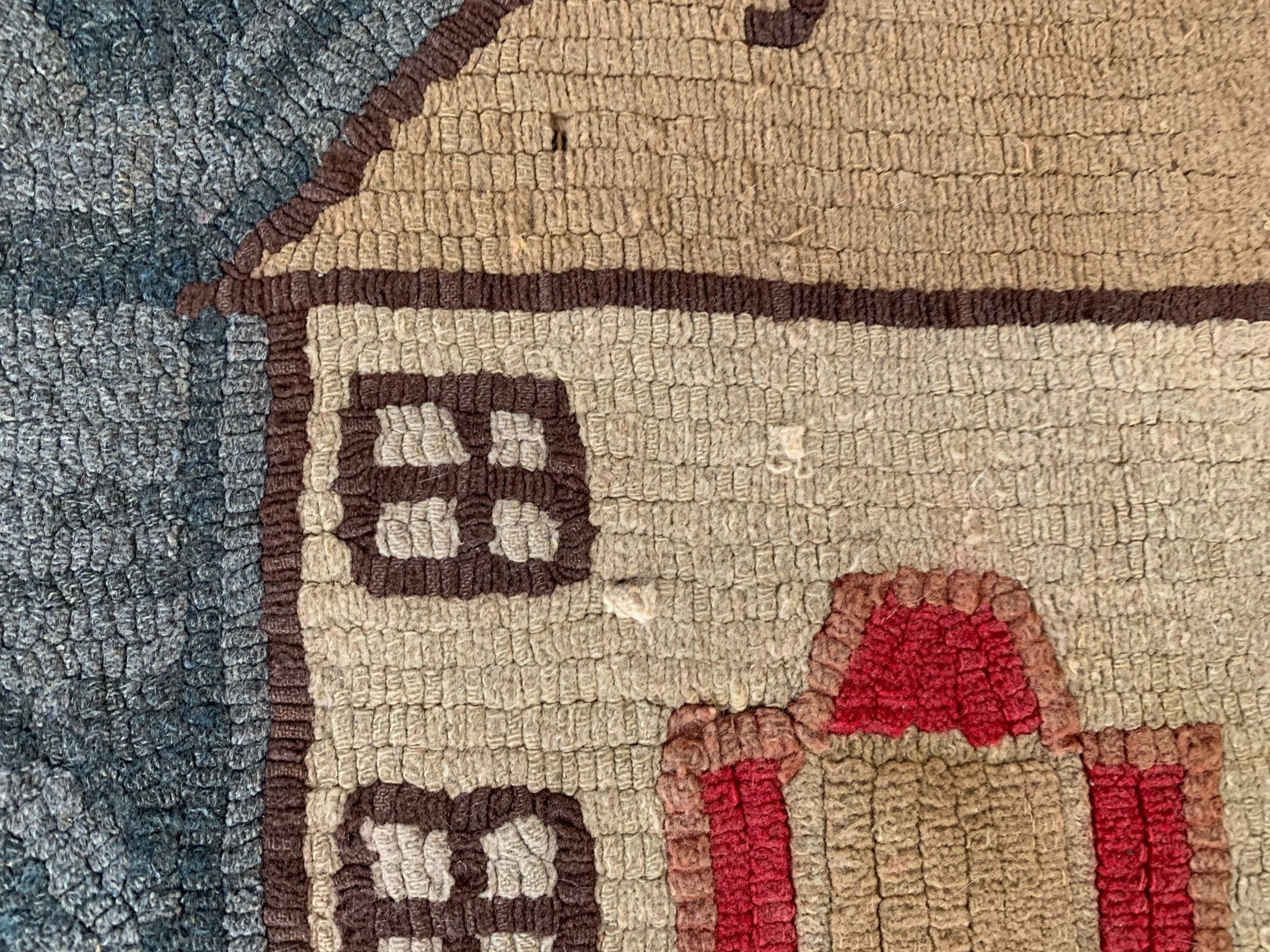 Folk Art Hand Hooked Primitive Rug by Jean Tynan. Measures 44 | Etsy