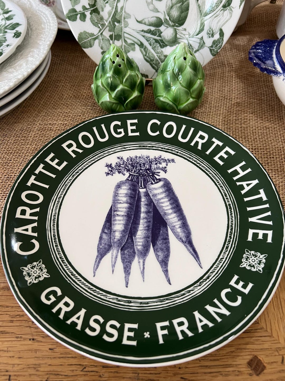 Green French Inspired Carrot Plate. - Etsy