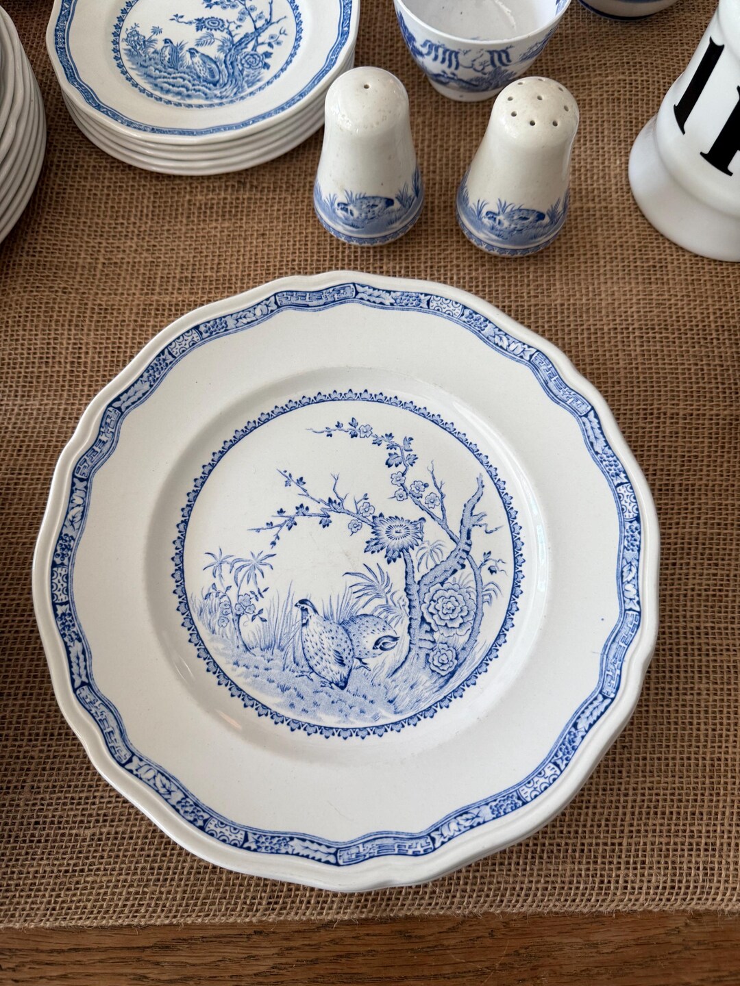 Blue and White Vintage Furnivals Quail 9” Plates. Set of 4. England. - Etsy