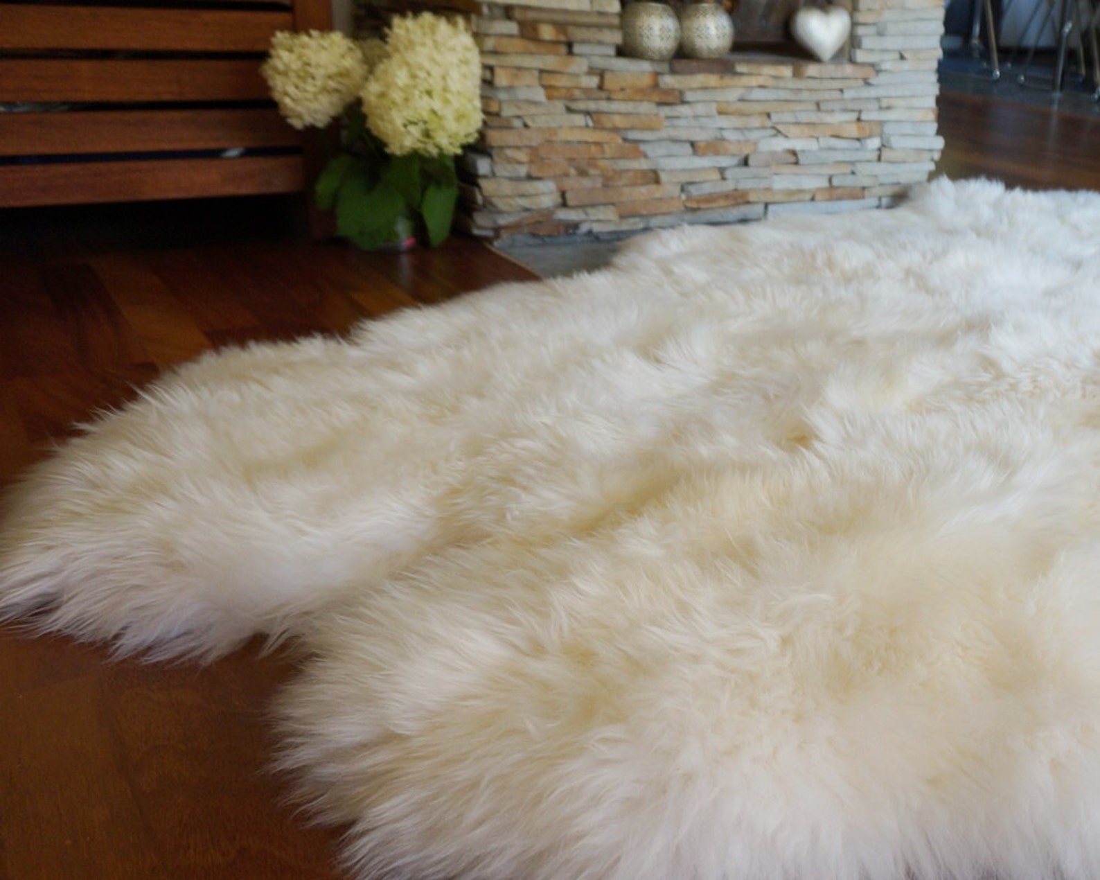 GIANT RUG Four SHEEPSKIN White Throw Genuine Leather Sheep - Etsy