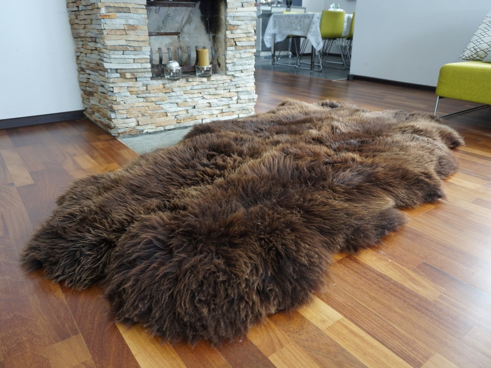 GIANT RUG Four SHEEPSKIN Brown Throw Genuine Leather Sheep - Etsy