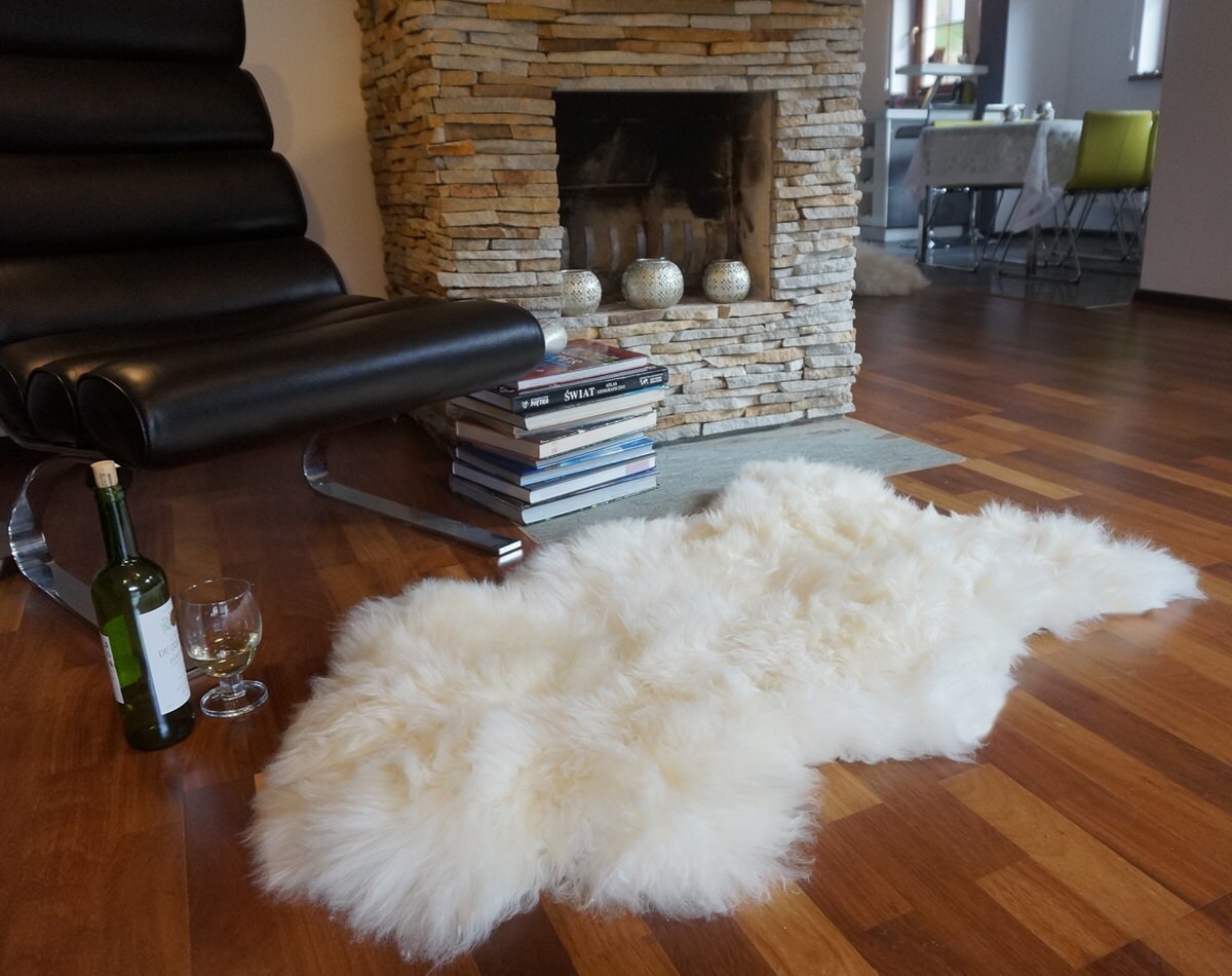 Original BIG X White Genuine Natural Sheepskin Rugs Exclusive Rug Throw ...
