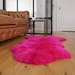 SHEEPSKIN Pink Throw Genuine Leather Sheep Skin Decorative Rug Brown ...