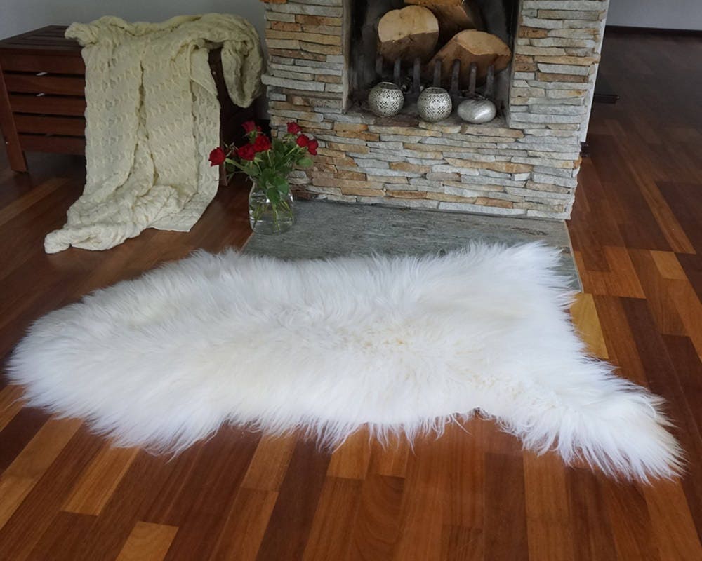Original Natural GIANT Rug 50 X 28 White Genuine - Etsy UK