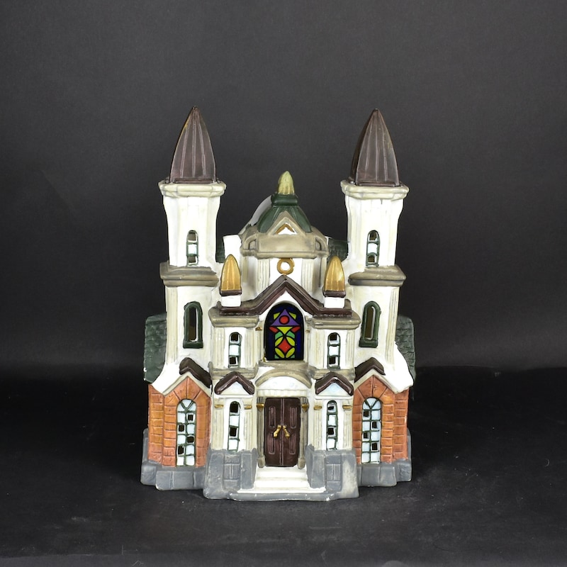 Lighted Ceramic Church - Etsy