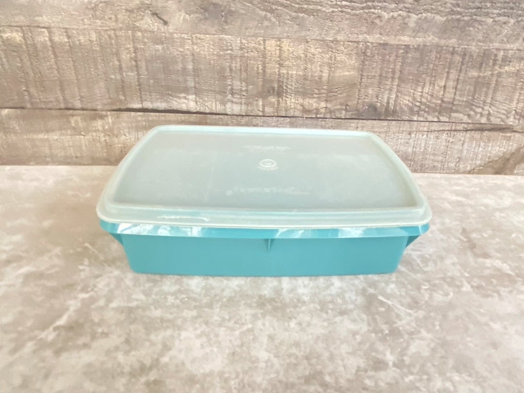 Blue Tupperware Tuppercraft Stow N Go Divided 2 Tier Storage Container ...