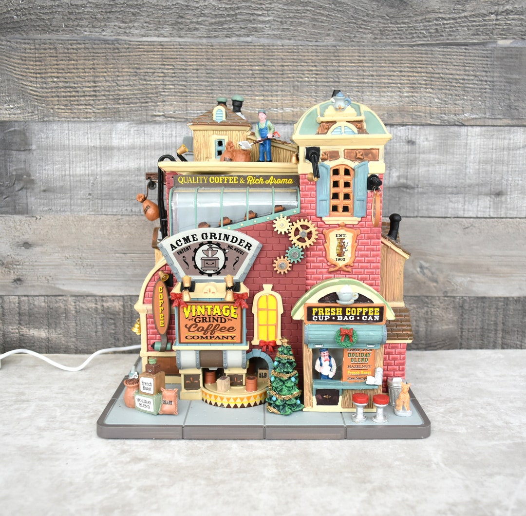 Lemax Acme Grinder Coffee Factory Lighted Animated Christmas Village ...