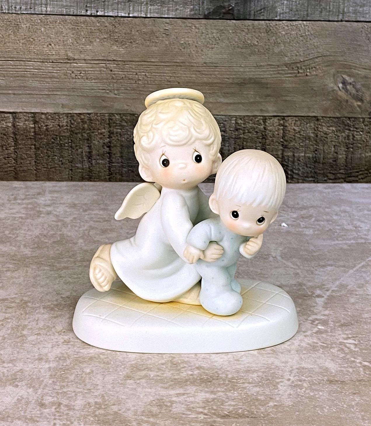 1983 Precious Moments Babys First Steps Angel With Boy Figure E-2840 - Etsy