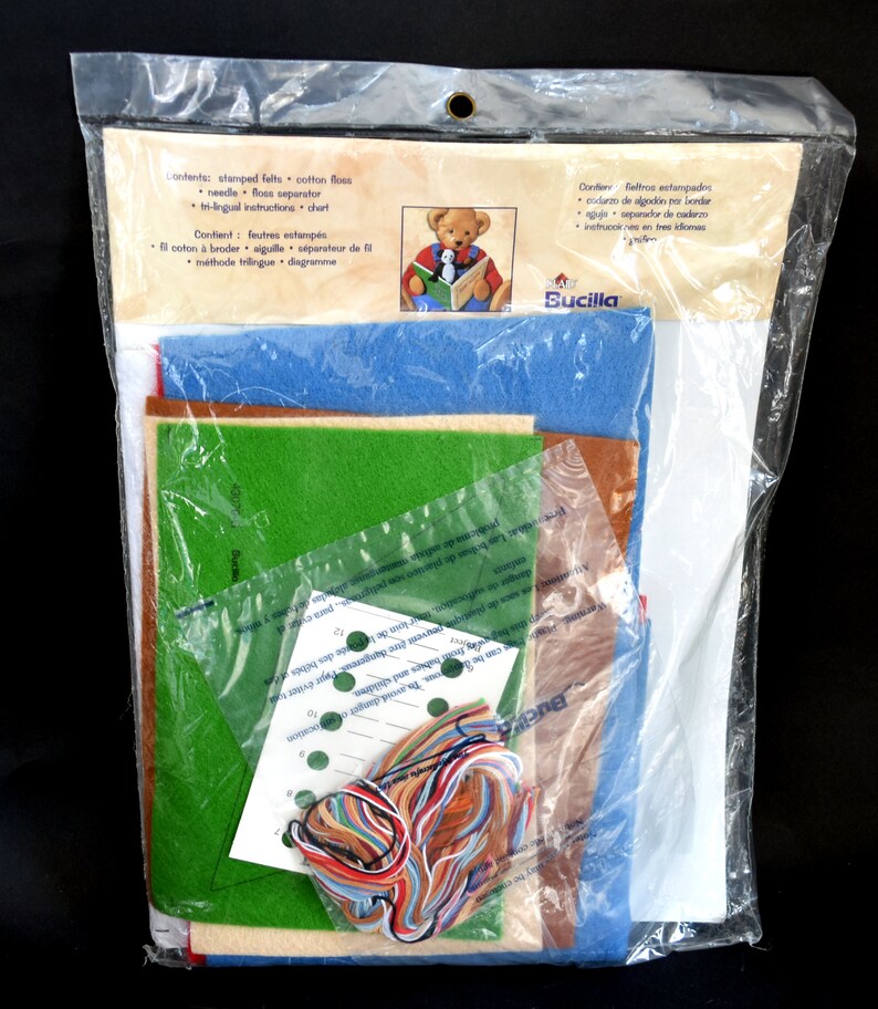 Bucilla Daisy Kingdom Blue Jean Teddy Bear Felt Wall Hanging - Etsy