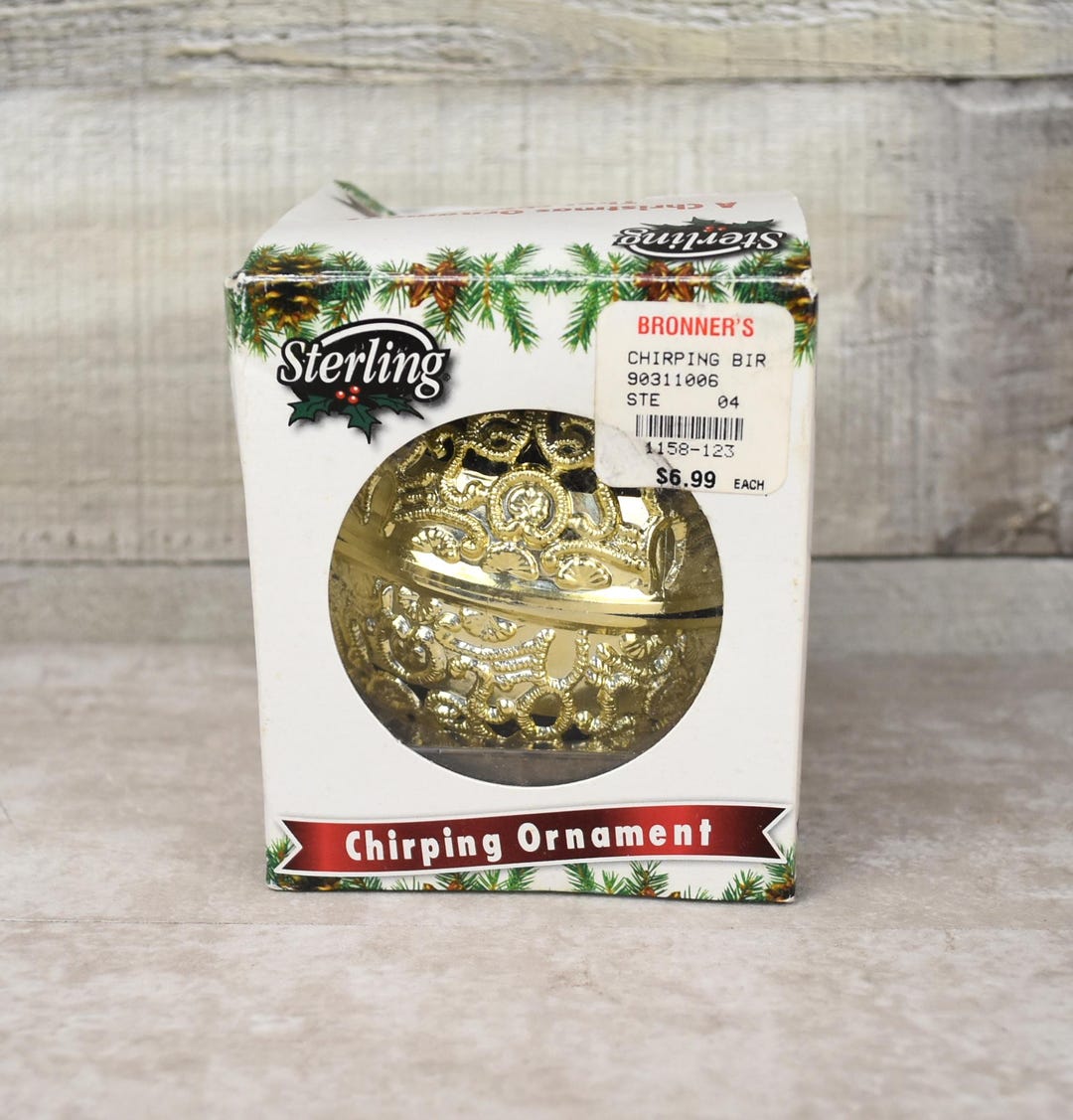 Sterling Gold Battery Operated Chirping Ball Ornament Tested Works - Etsy