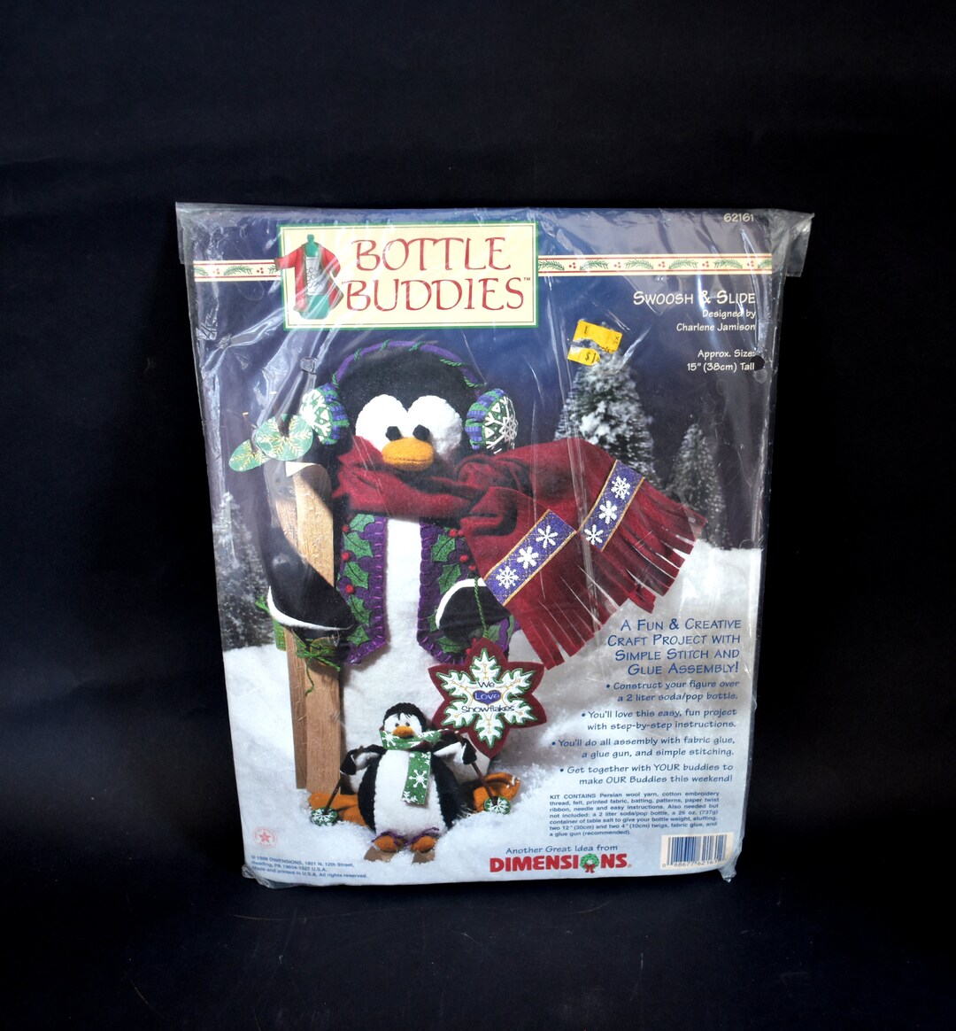 Dimensions Bottle Buddies Swoosh & Slide Penguin Simple Stitch Glue ...