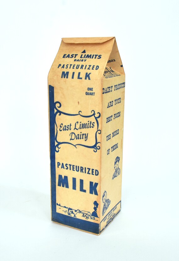 Quart Of Milk Carton Red Wing Milk Carton Wax Lined Unused Vintage