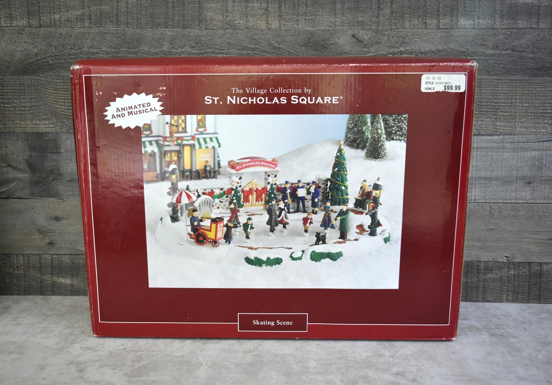 St Nicholas Square Skating Scene Animated Musical Landscape Accessory ...