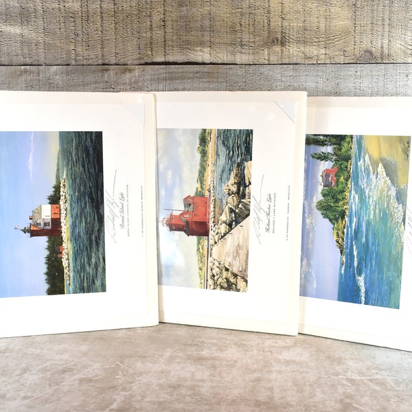 Vintage Michigan Lighthouse Prints - Etsy