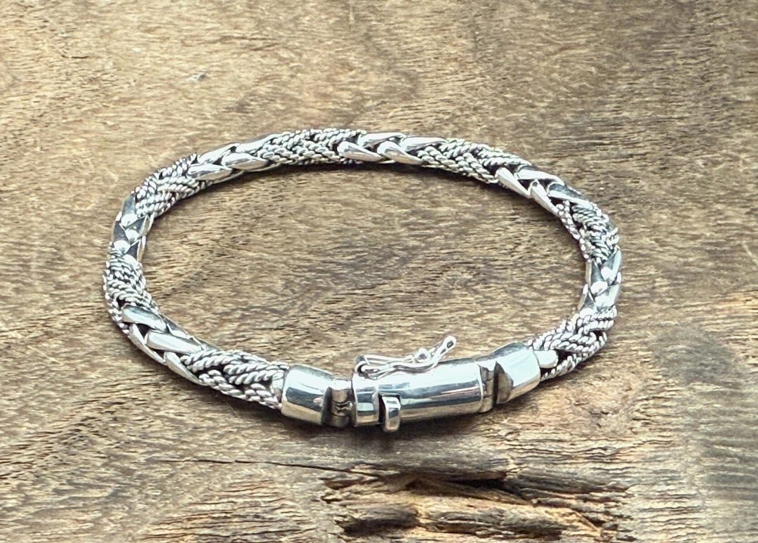 Bali Braid Silver Bracelet // 925 Sterling Silver // 7.5 Inches Length ...